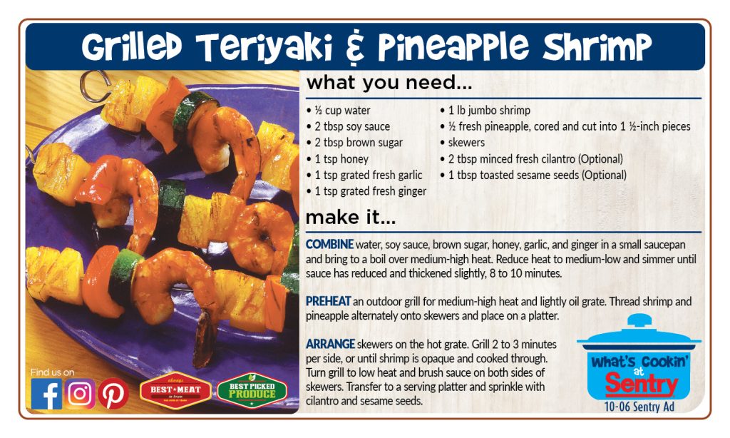 Grilled Teriyaki and Pineapple Shrimp | Sentry Foods