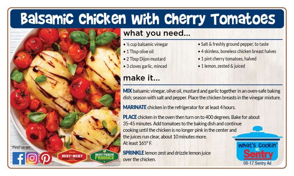 Balsamic Chicken with Cherry Tomatoes | Sentry Foods