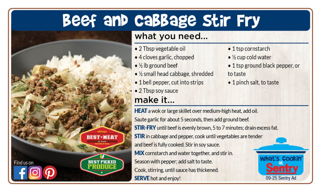 Beef and Cabbage Stir Fry | Sentry Foods