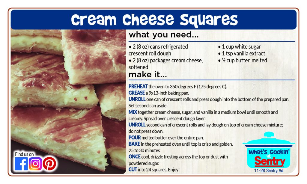 Cream Cheese Squares | Sentry Foods